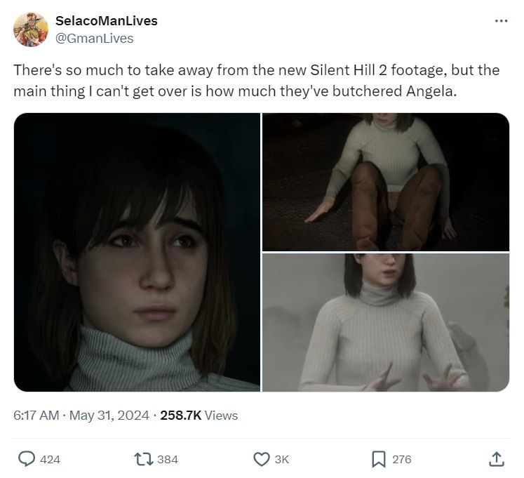 Nhân vật cũ bị chỉnh sửa model khiến fan tức giận với Silent Hill 2 Remake